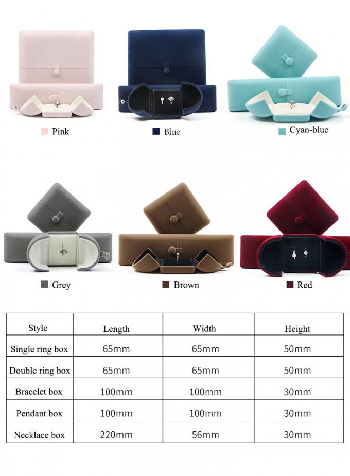 Flannel Fabric Luxury Jewellery Gift Boxes With Unique Double Opening ...