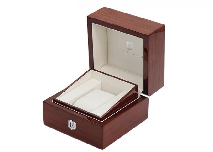 Classical Single Watch Presentation Box Gloss Lacquer Solid Wood Material